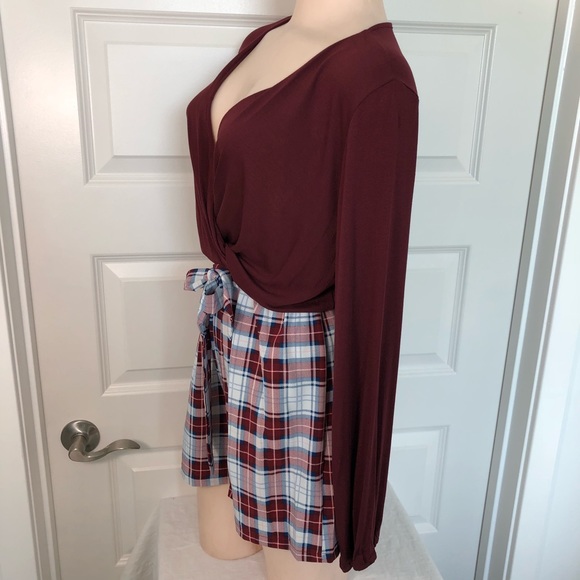 2 Hearts | Pants & Jumpsuits | 2 Hearts Burgundymaroon Romper B75 ...